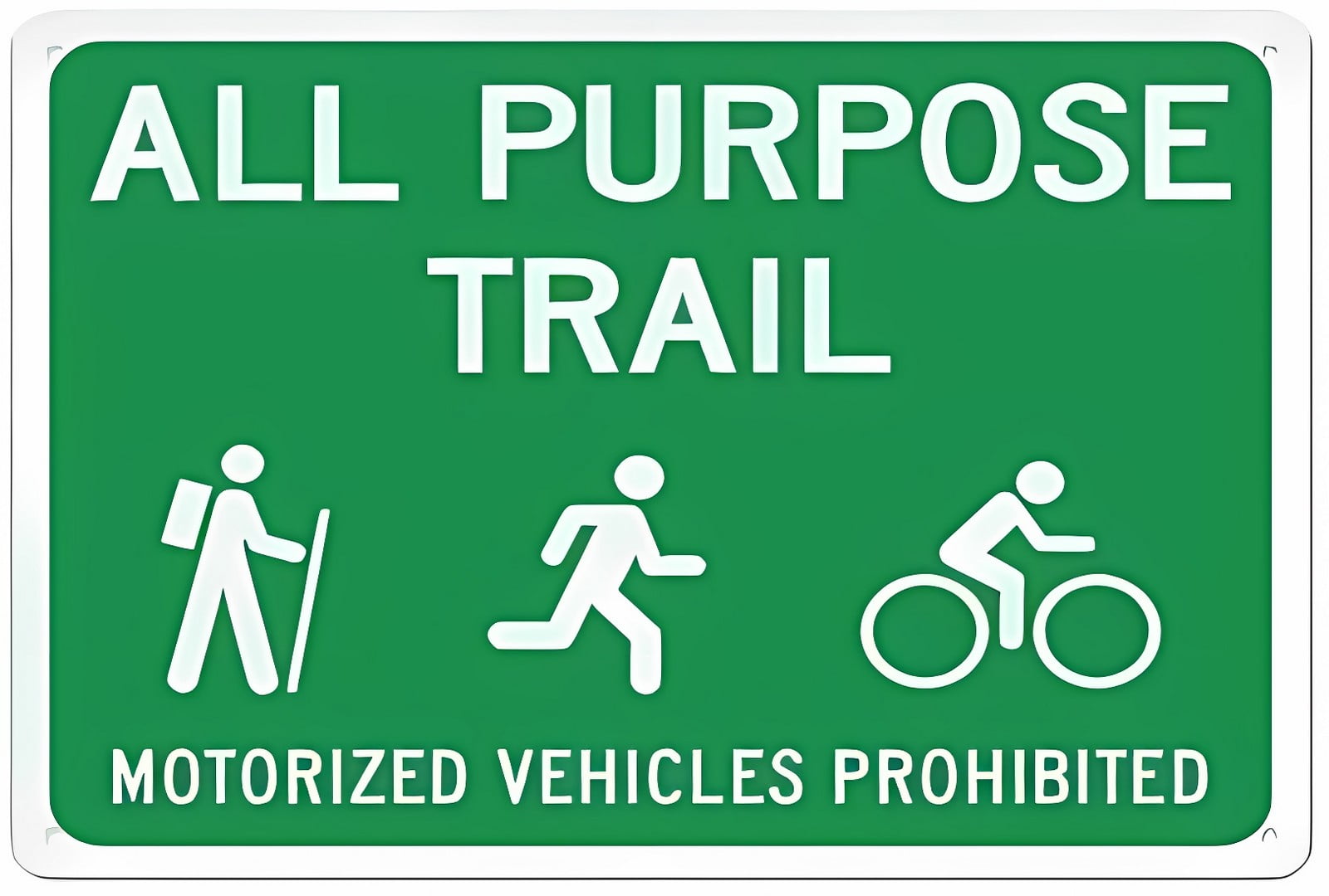All Purpose Vehicles Prohibited Sign 12 x 8 Inches - Aluminum Tin ...