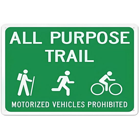 All Purpose Vehicles Prohibited Sign 12 x 8 Inches - Aluminum Tin ...