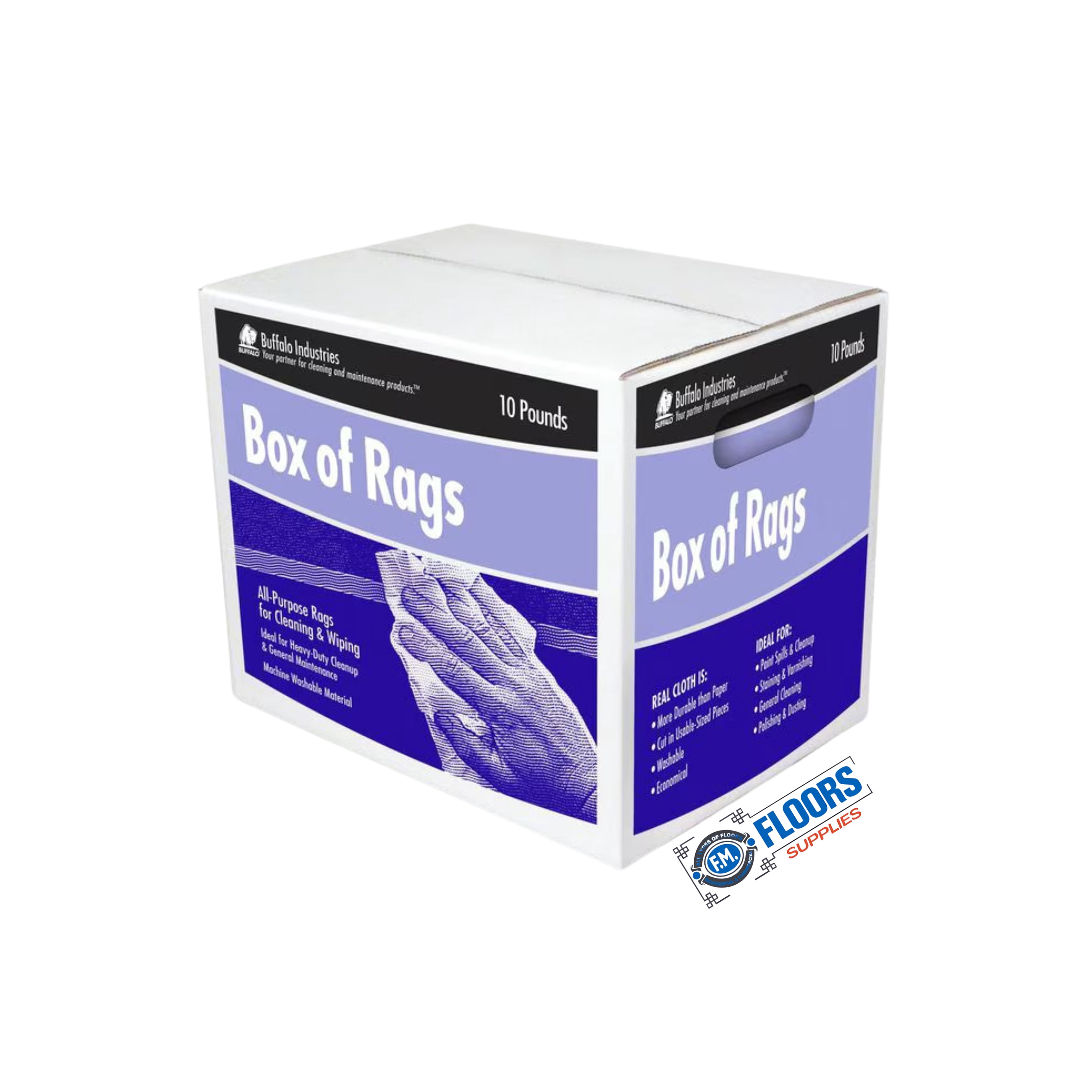 All-Purpose White Thermal Rags - 10 Lb Box from Buffalo Industry ...