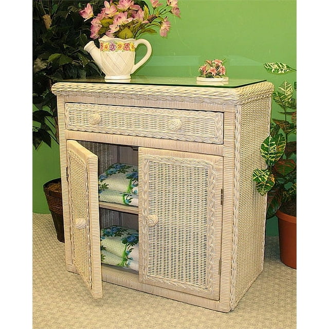 All Purpose Wicker Cabinet, White Wash - Walmart.com