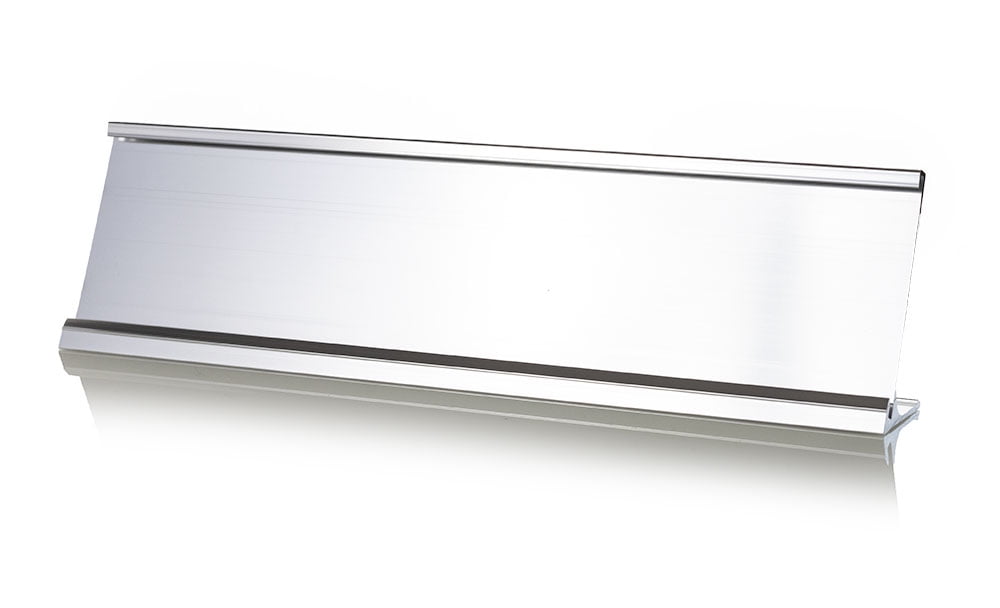 All Quality 2" x 8" Aluminum Office Desk Nameplate Sign Holder (Silver ...