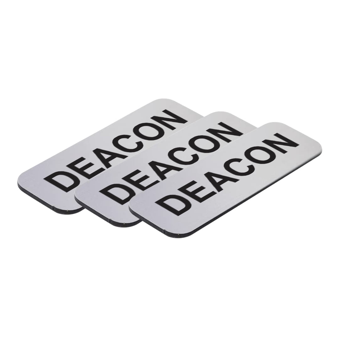 All Quality Badges Deacon 1 x 3" Name Tag, Silver (3 Pack) - Walmart.com