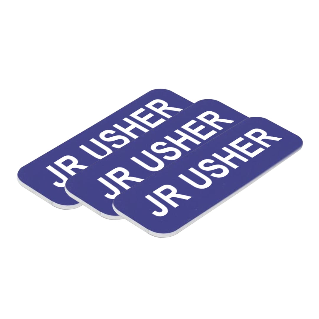 All Quality Badges Jr Usher 1 x 3" Name Tag, Blue (3 Pack) - Walmart.com
