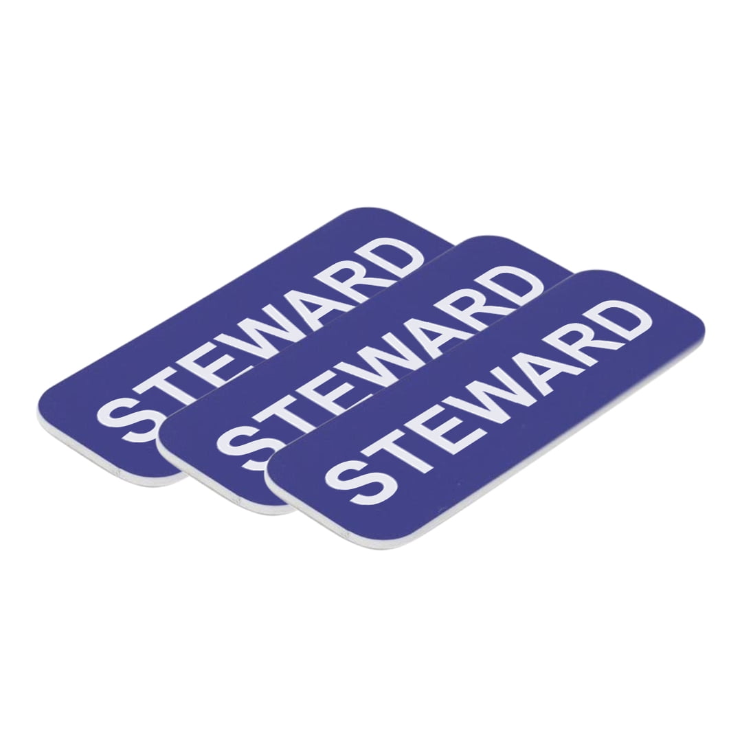All Quality Badges Steward 1 x 3" Name Tag, Blue (3 Pack) - Walmart.com