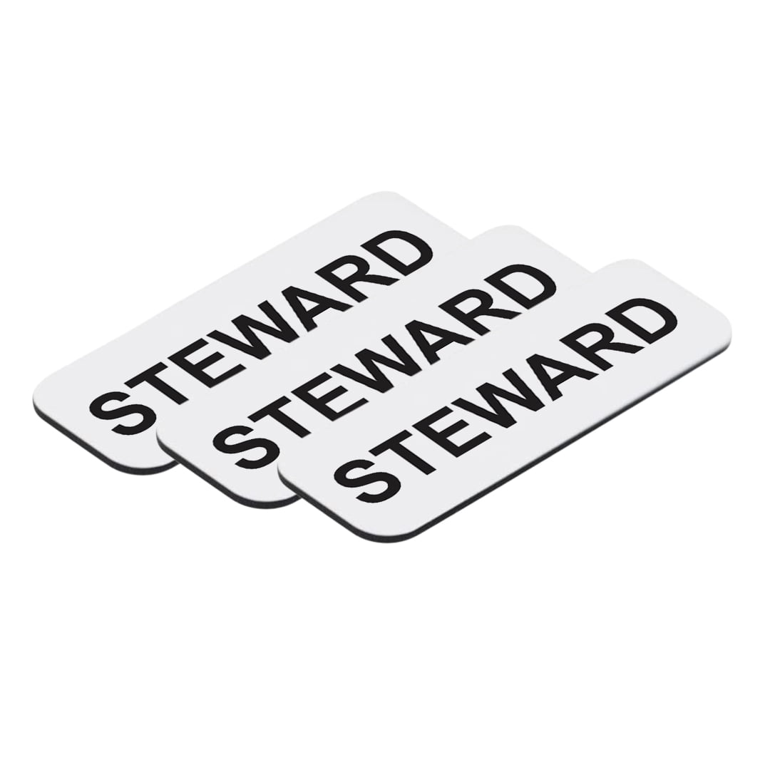 All Quality Badges Steward 1 x 3" Name Tag, White (3 Pack) - Walmart.com