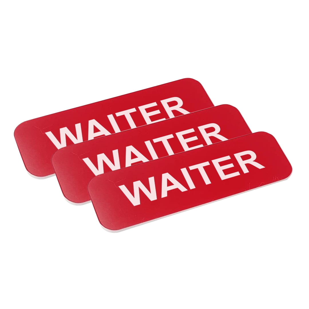 All Quality Badges Waiter 1 x 3" Name Tag, Red (3 Pack) - Walmart.com