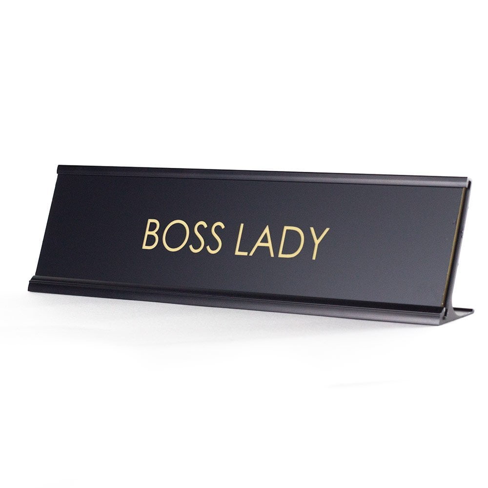All Quality Boss Lady - Black Desk Name Plate for Boss - Walmart.com