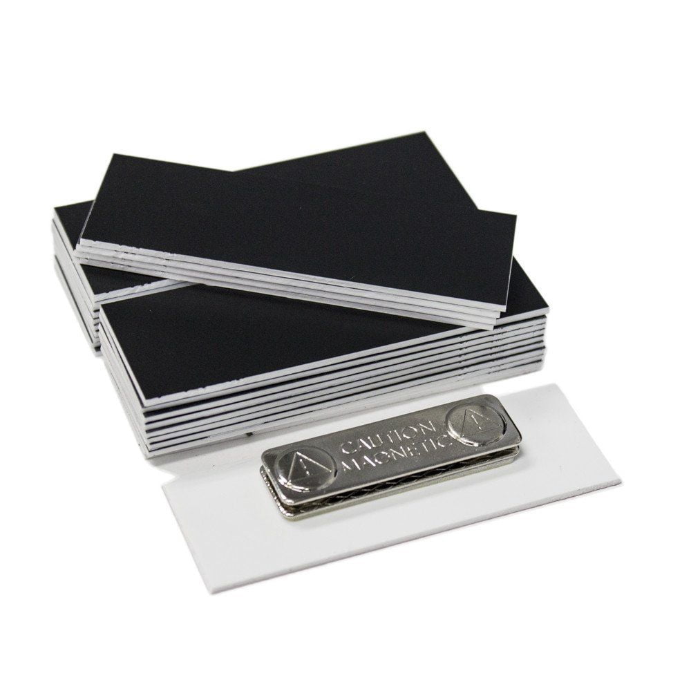 All Quality Caution Square Corners Name Tag Badge,1” x 3”, Black, 25 ...