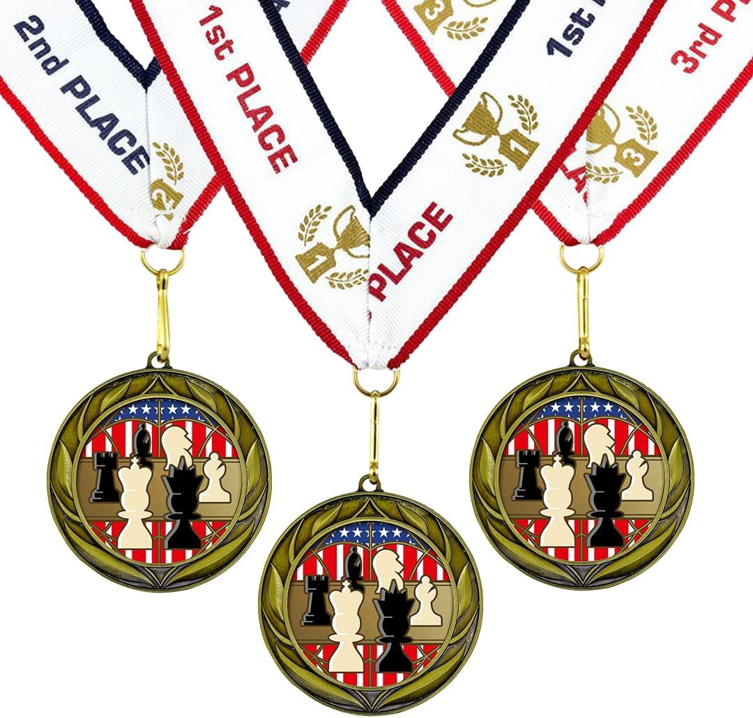 All Quality Chess Wreath Design Medal - 1st, 2nd, 3rd Place - Walmart.com