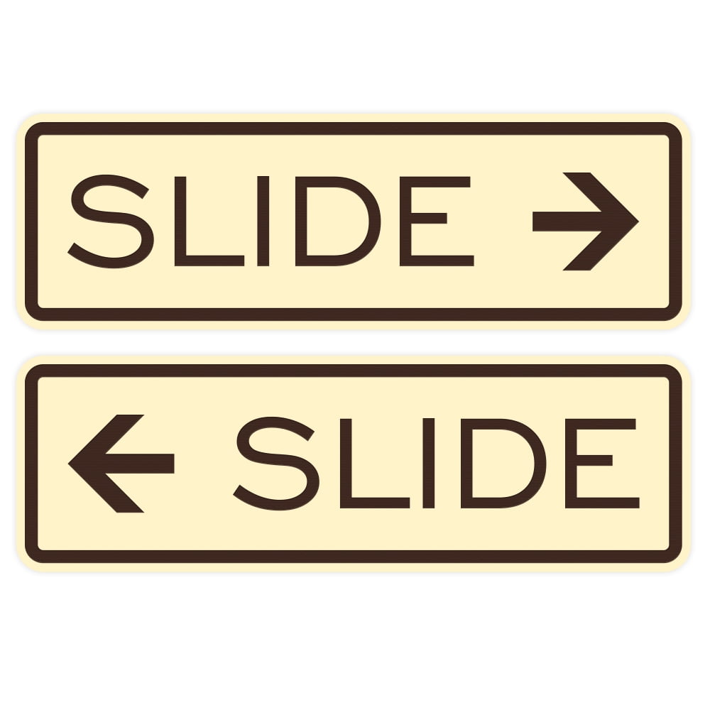 Classic Slide Door Sign - Ivory/Dark Brown - Small - Walmart.com