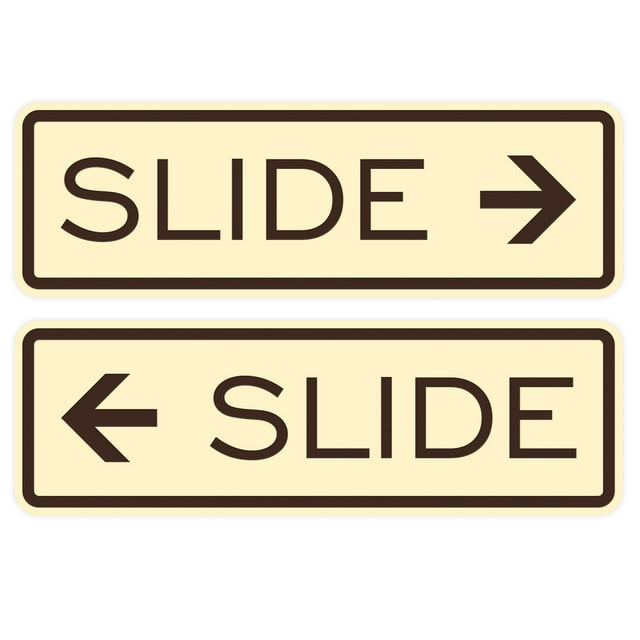 All Quality Classic Slide Door Sign - Ivory / Dark Brown - Small ...