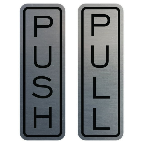 All Quality Classic Vertical Push Pull Door Signs - Great for Glass ...