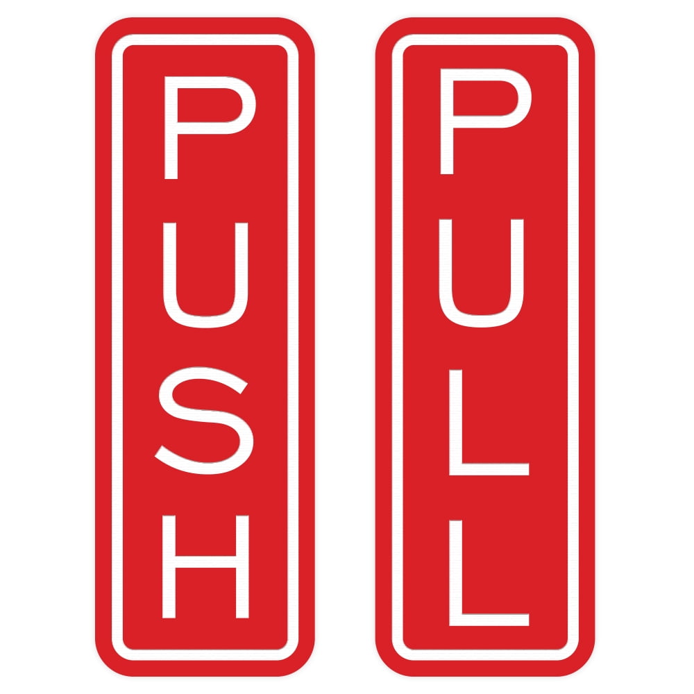 All Quality Classic Vertical Push Pull Door Signs - Great for Glass ...