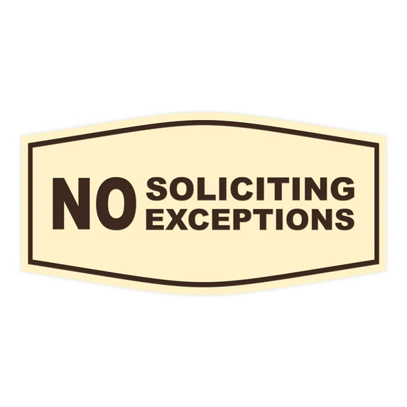 All Quality Fancy No Soliciting No Exceptions Sign (Ivory/Dark Brown ...