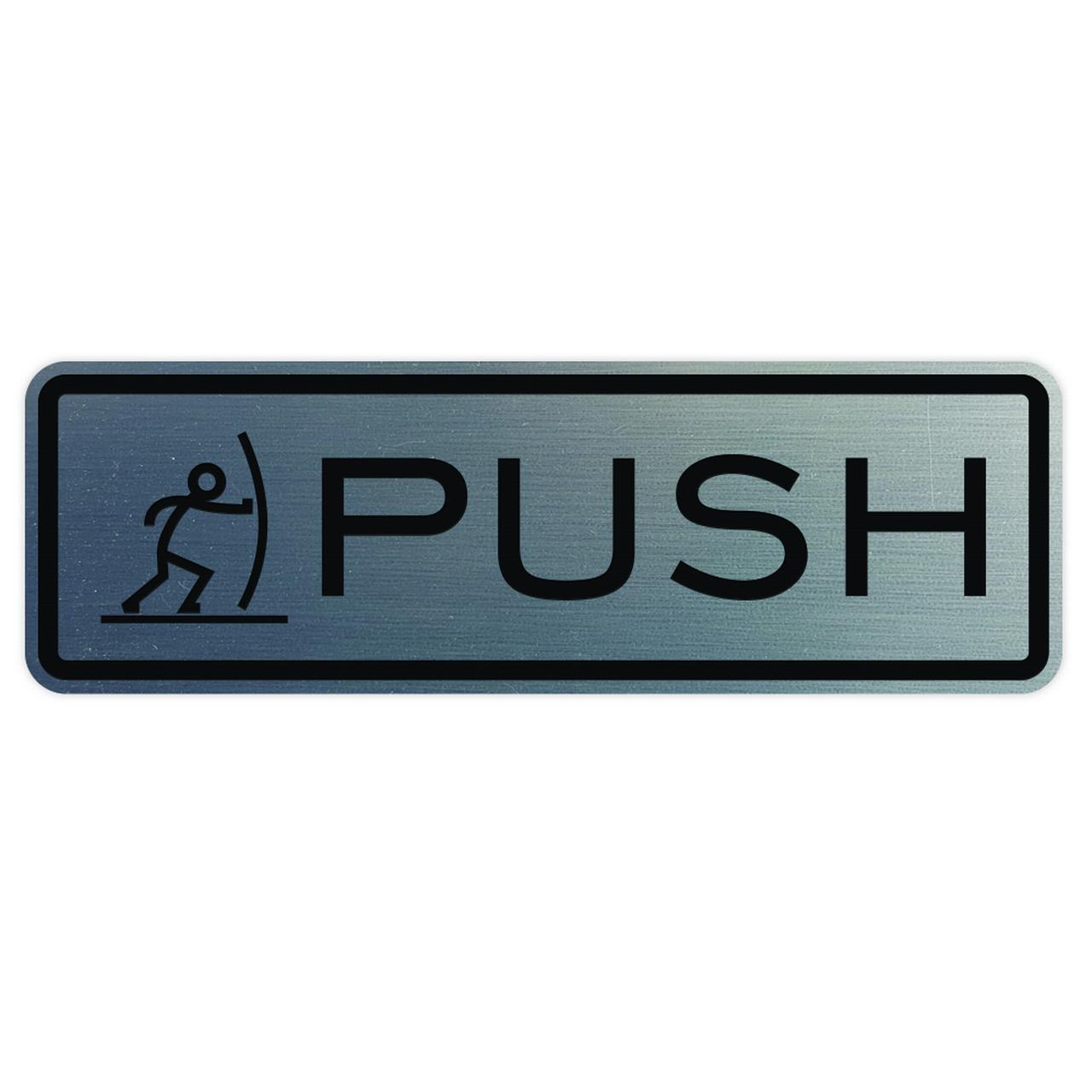 All Quality Classic Vertical Push Pull Door Sign (Brushed Silver ... All Quality Classic Vertical Push Pull Door Sign (Brushed Silver ...