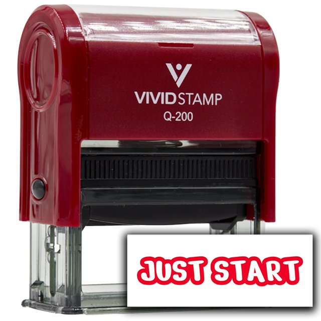 All Quality Just Start Self-Inking Rubber Stamp | Agenda Planning ...
