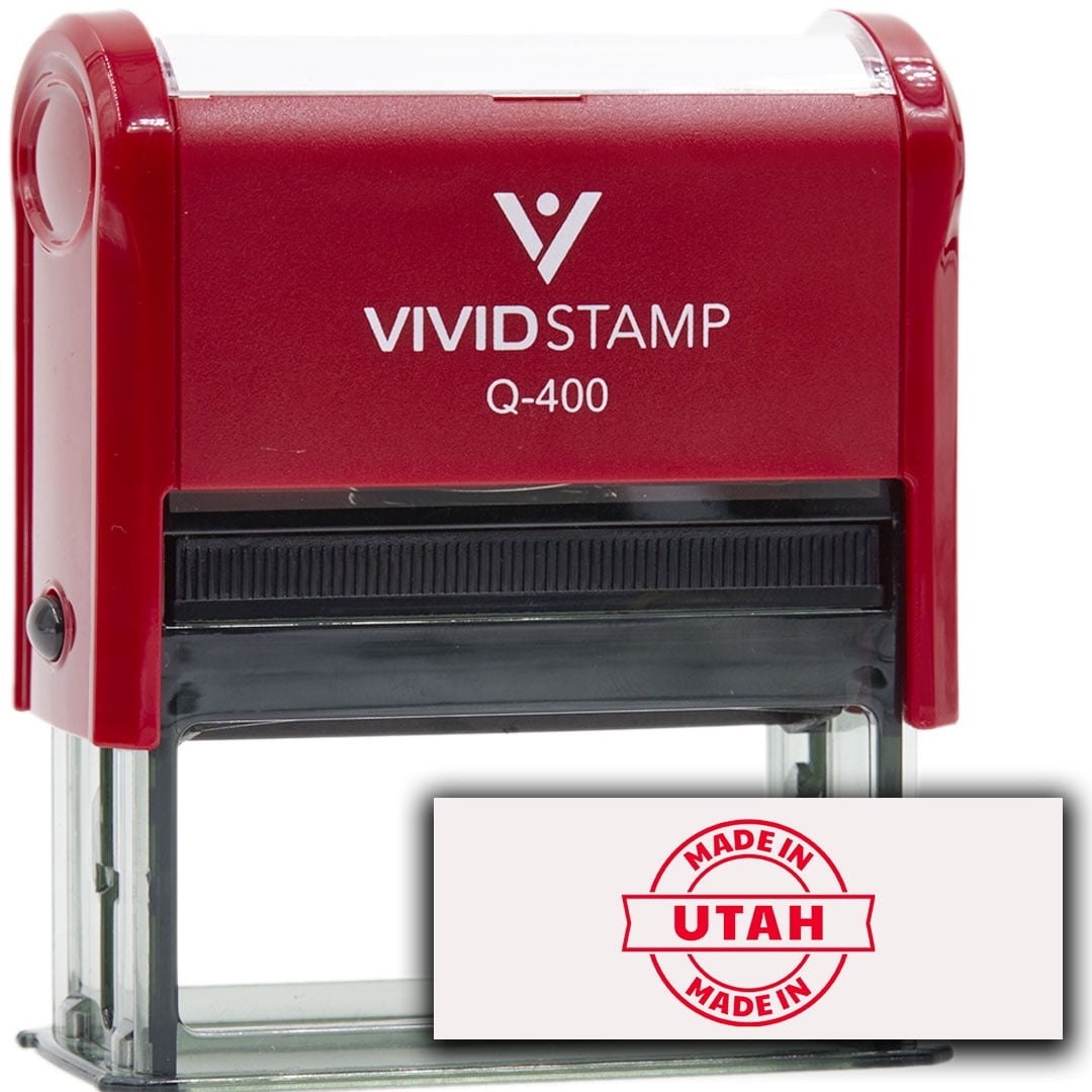 All Quality Made In Utah Self-Inking Rubber Stamp (Red Ink) - Q-400 ...