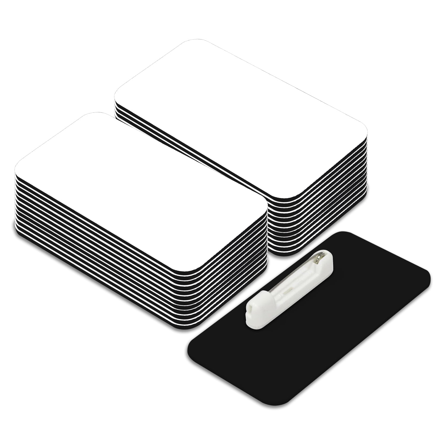 All Quality Name Tag/Badge Blanks - 25 Pack - White 1-1/2" X 3", Round ...
