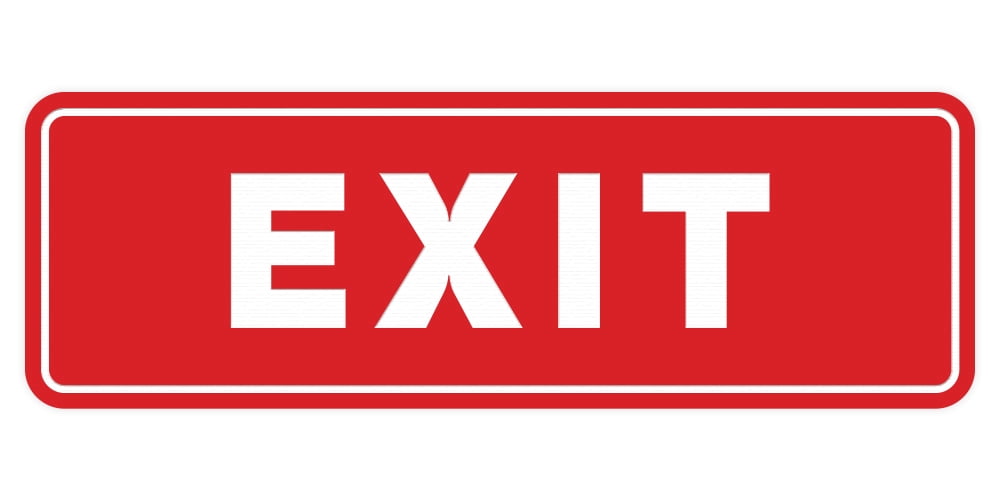 All Quality Standard EXIT Sign -Red - Medium - Walmart.com