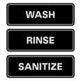 All Quality Standard WASH RINSE SANITIZE Set of 3 Bay Sink Signs ...