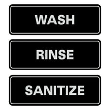 Wash Rinse Sanitize Signs