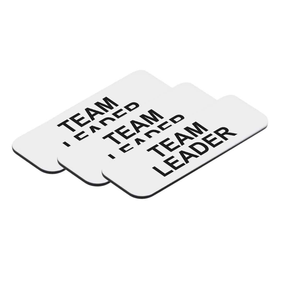 All Quality Team Leader 1 x 3" Name Tag, White (3 Pack) - Walmart.com
