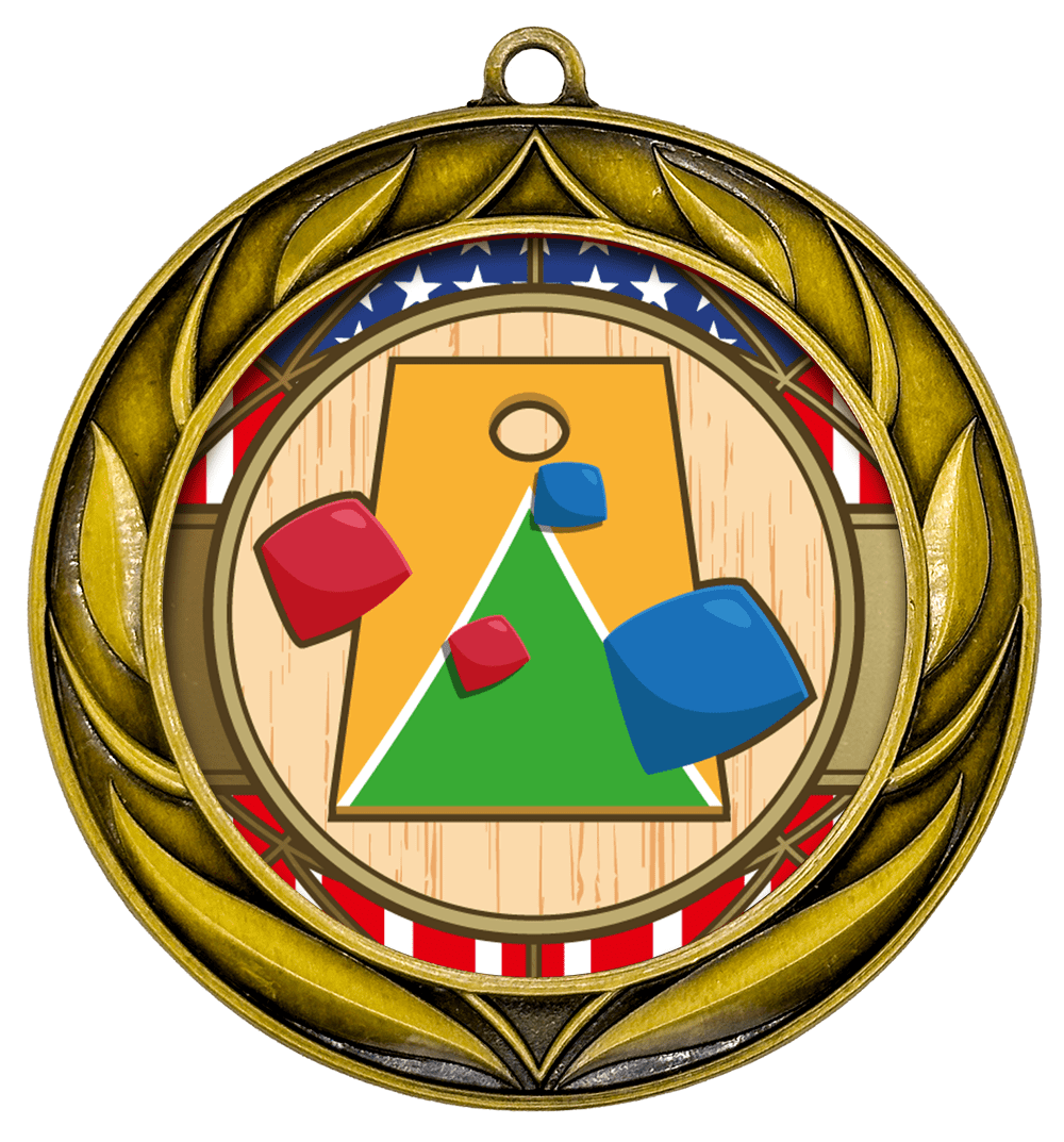 All Quality Wreath Design Cornhole Medal - 1st, 2nd, 3rd Place - 3 ...