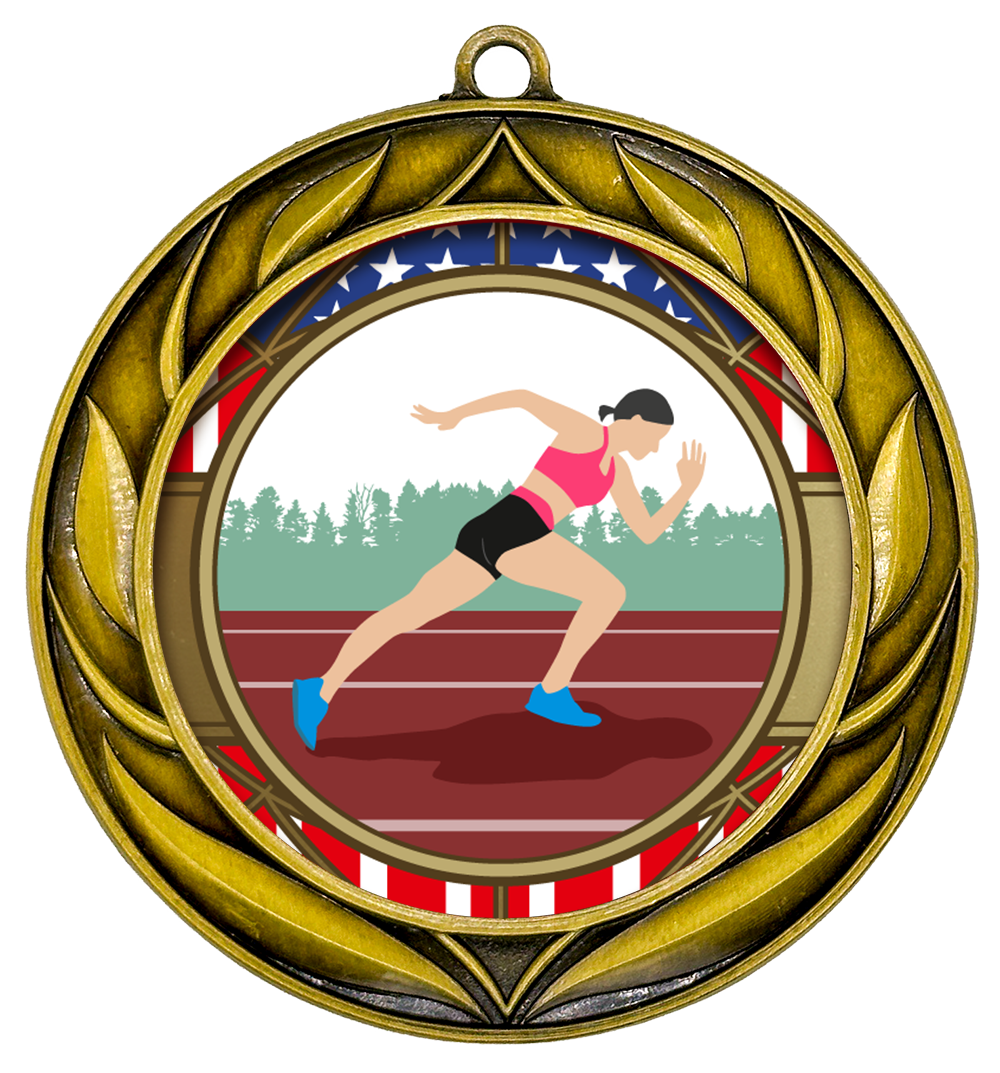 All Quality Wreath Design Track and Field Medal (female) | Competition ...