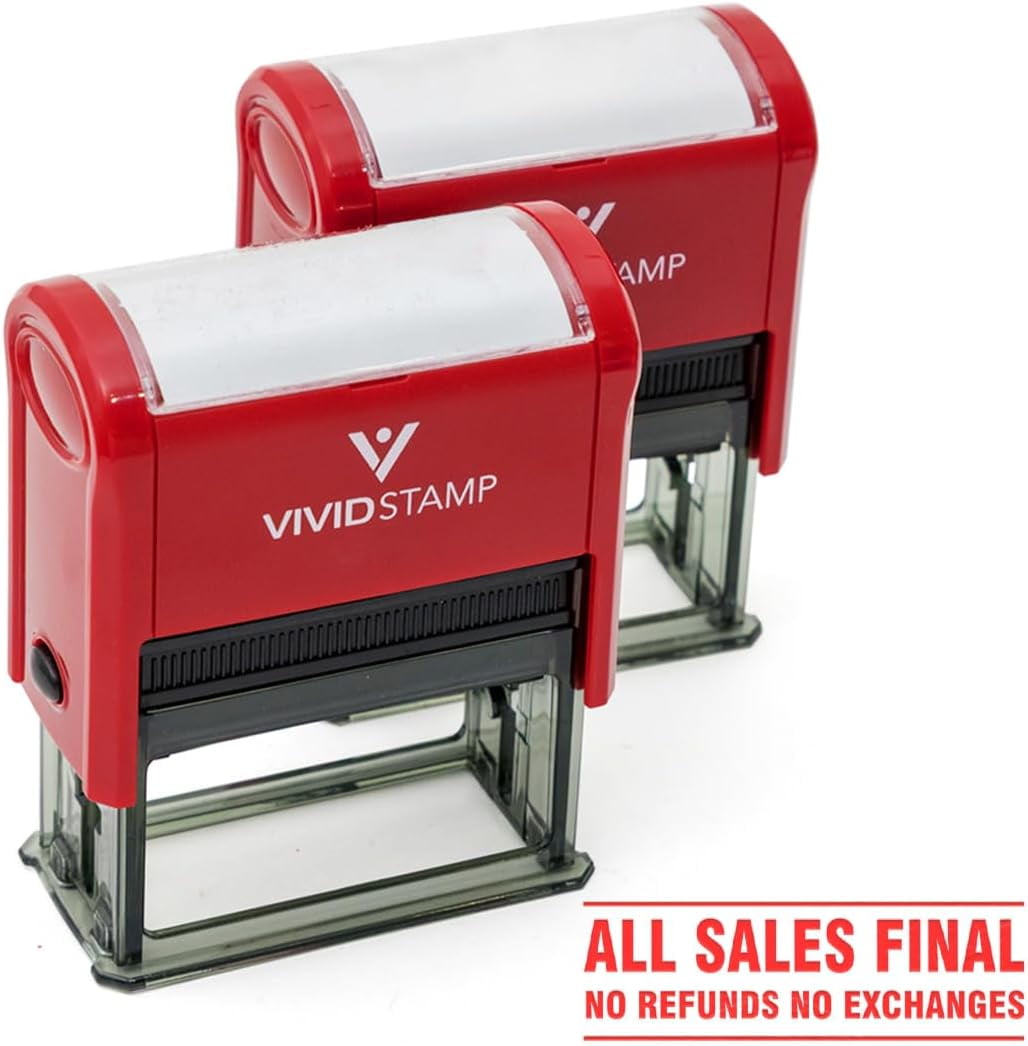 All Sales Final No Refunds No Exchanges Self Inking Rubber Stamp (Red ...