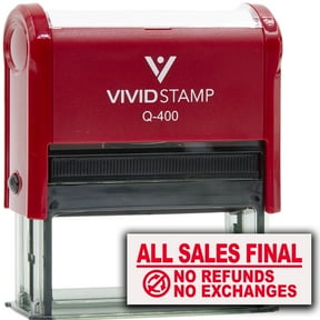 Vivid Stamp All Sales Final No Refunds Rubber Stamp with Refill (Blue ...