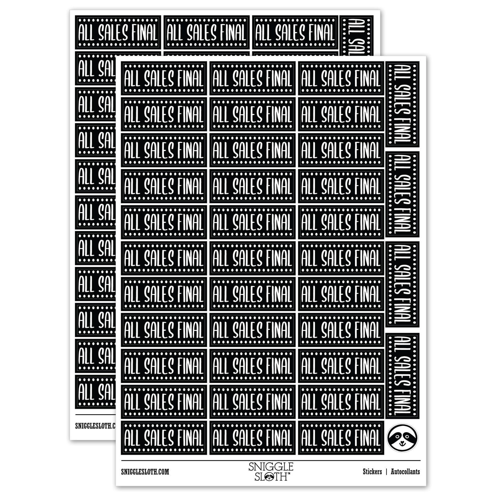 All Sales Final Sticker Set - Black - Gloss Finish - 1.5" Small ...
