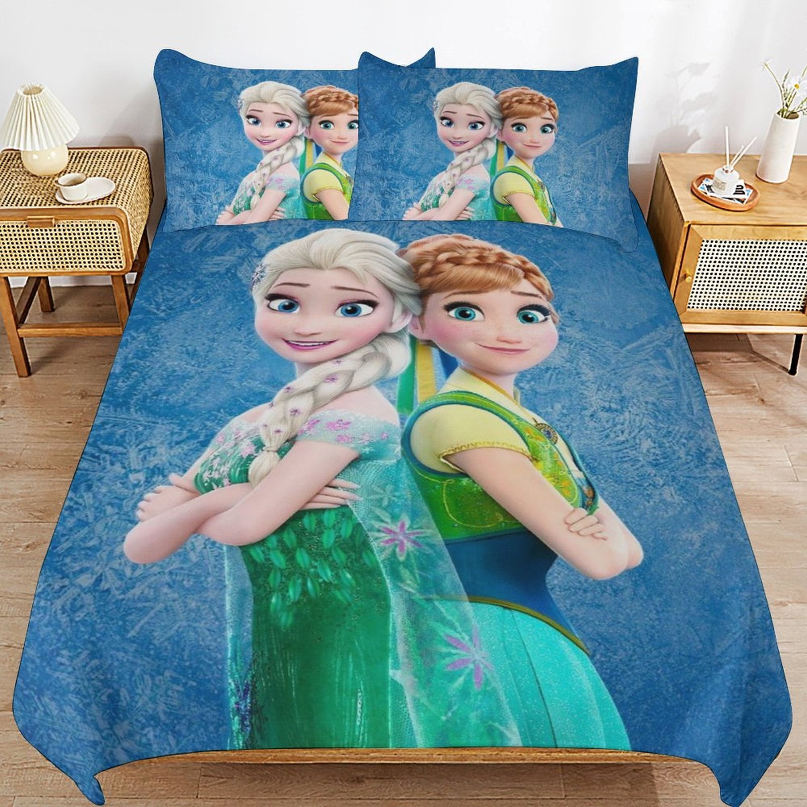All Season 3-Piece Bedding Comforter Set Frozen Cartoon Duvet Cover ...