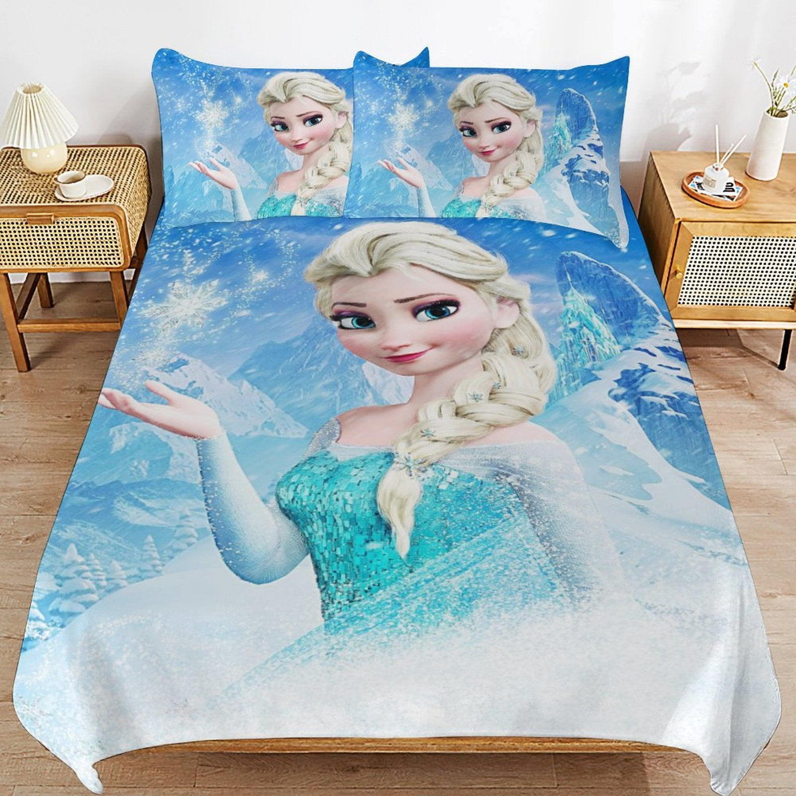 All Season 3-Piece Bedding Comforter Set Frozen Cartoon Duvet Cover ...