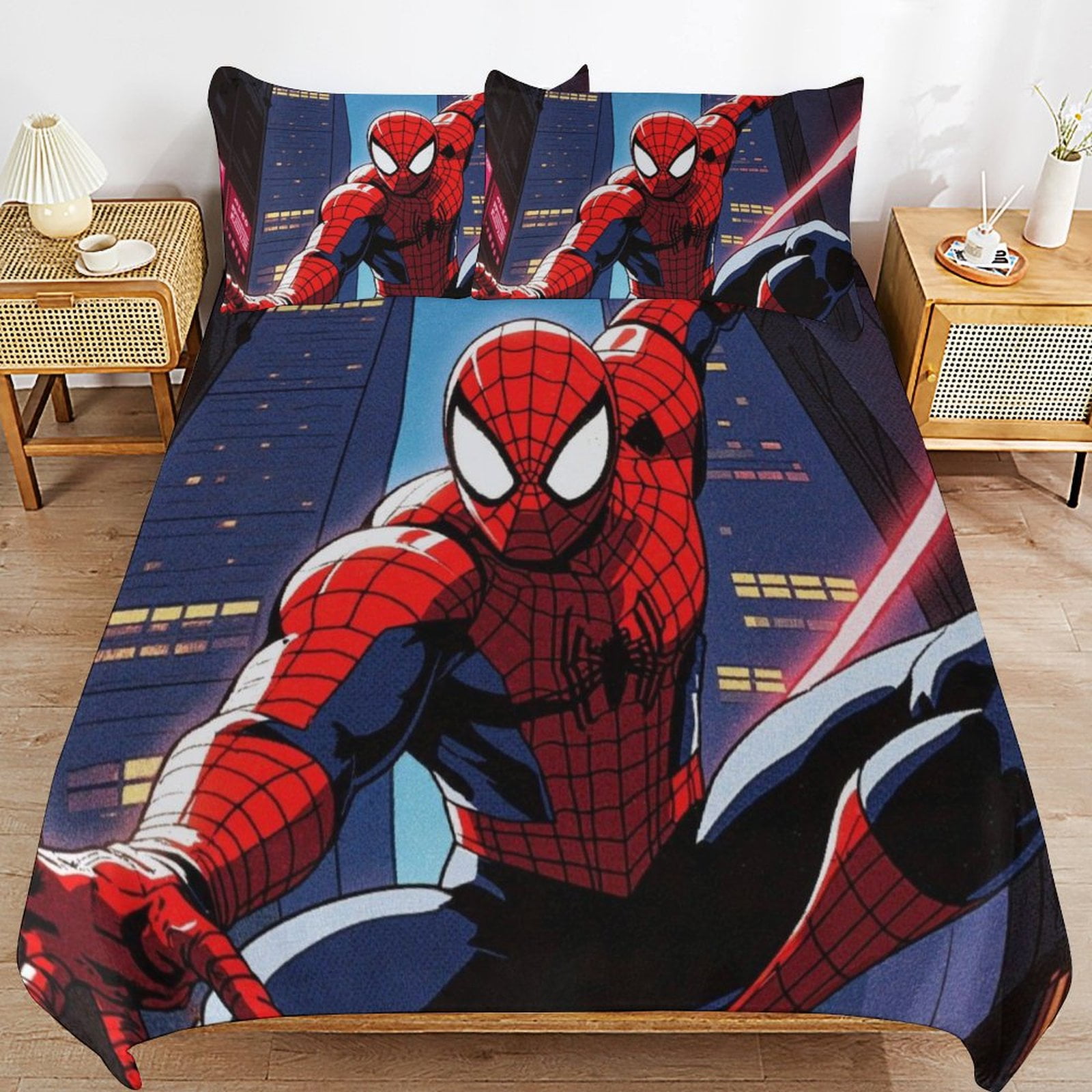 All Season 3 Pieces Bedding Comforter Set Spider Hero Man Duvet Cover ...