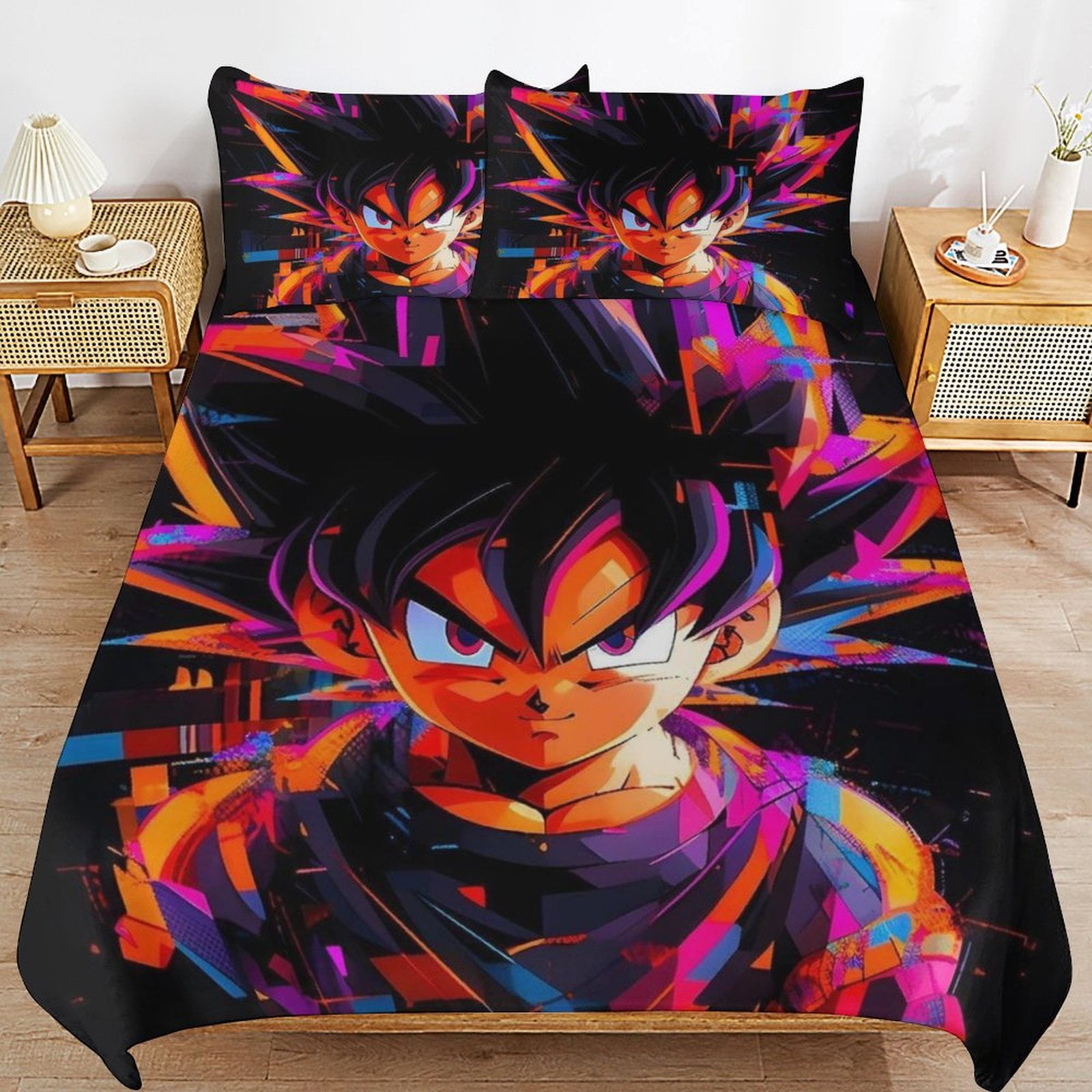 All Season 3 Pieces Dragon Ball Bedding Comforter Set Goku Quilt Cover ...