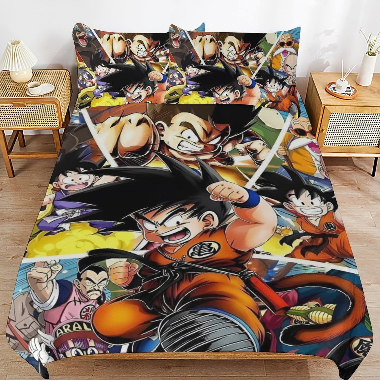 All Season 3 Pieces Dragon Ball Bedding Comforter Set Goku Quilt Cover ...