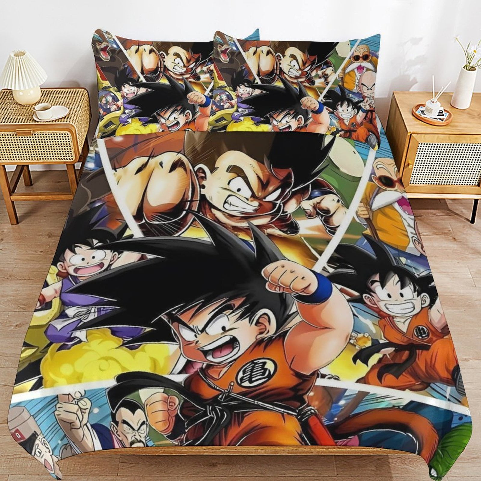 All Season 3 Pieces Dragon Ball Bedding Comforter Set Goku Quilt Cover ...