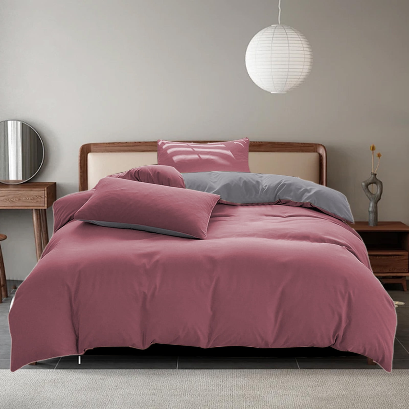 All-Season 4-Piece Bedding Set | Solid Color Quilt Duvet Cover, Fitted ...