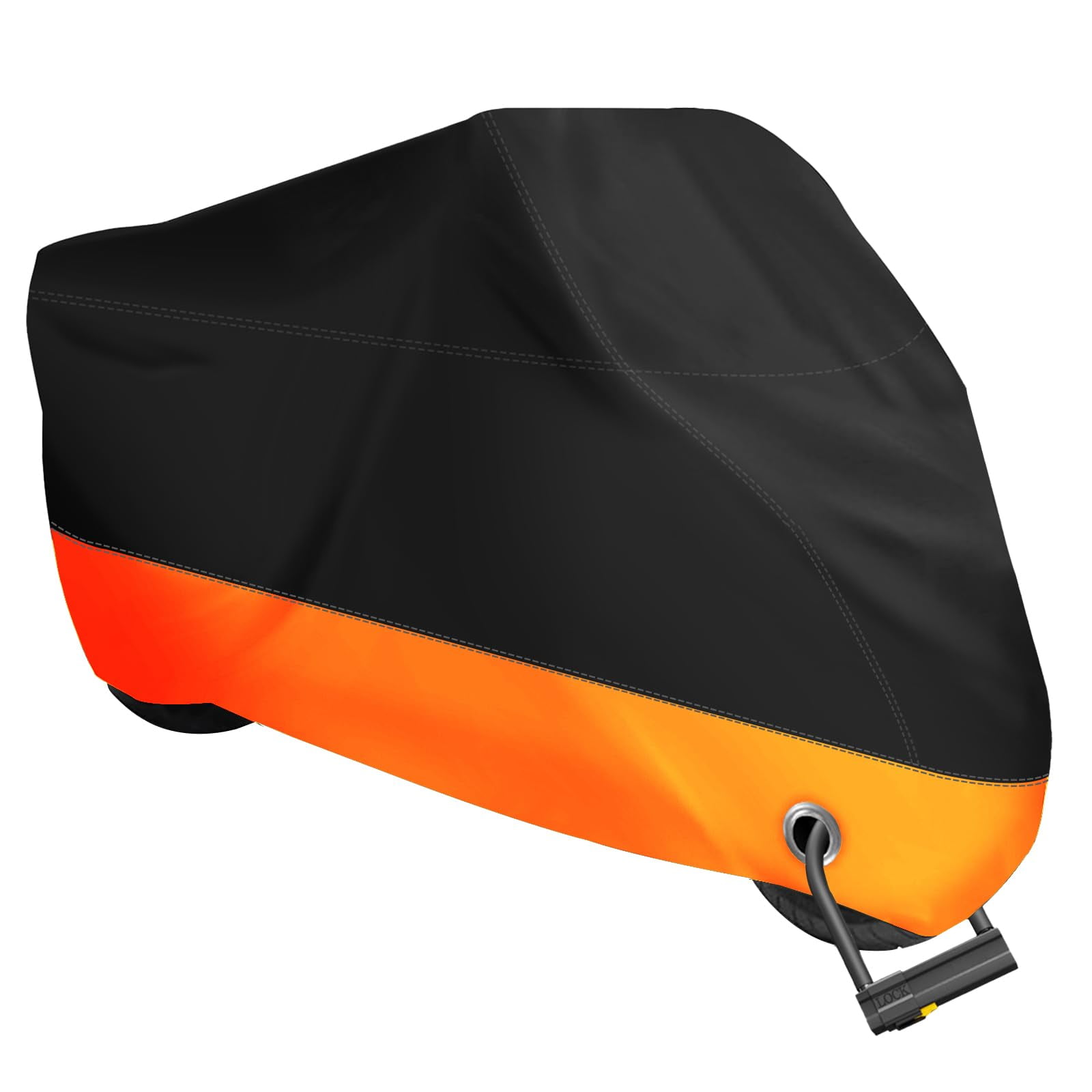 All Season Black Waterproof Sun Motorcycle Cover,Fits up to 108" Motors ...