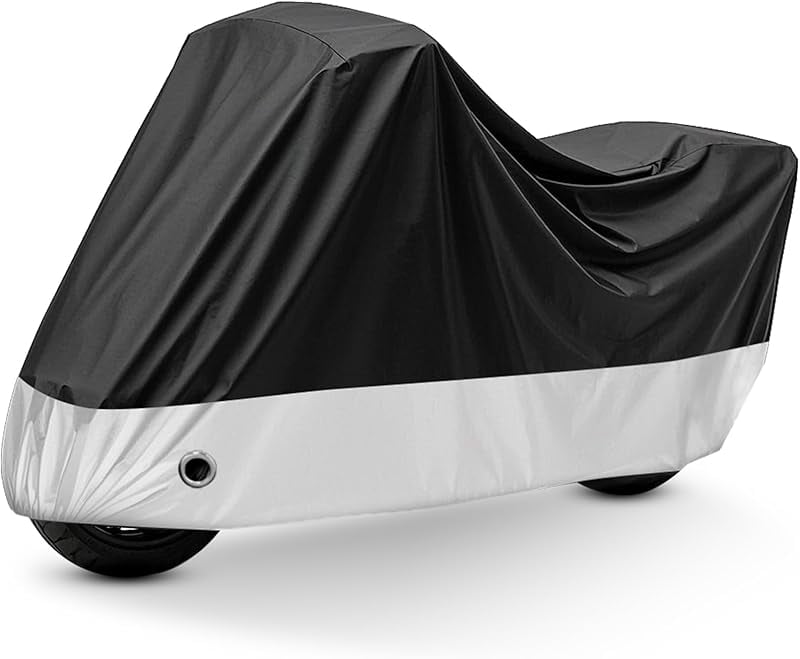 All Season Black Waterproof Sun Motorcycle Cover,Fits up to 97" Motors ...