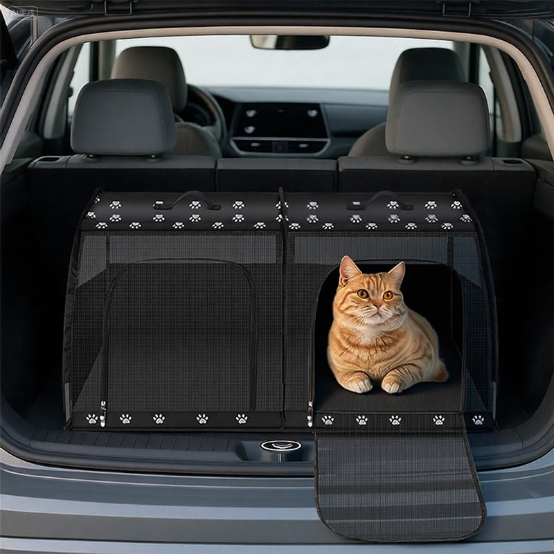 All-Season Car Dog Kennel - Waterproof Safety Travel Crate with ...
