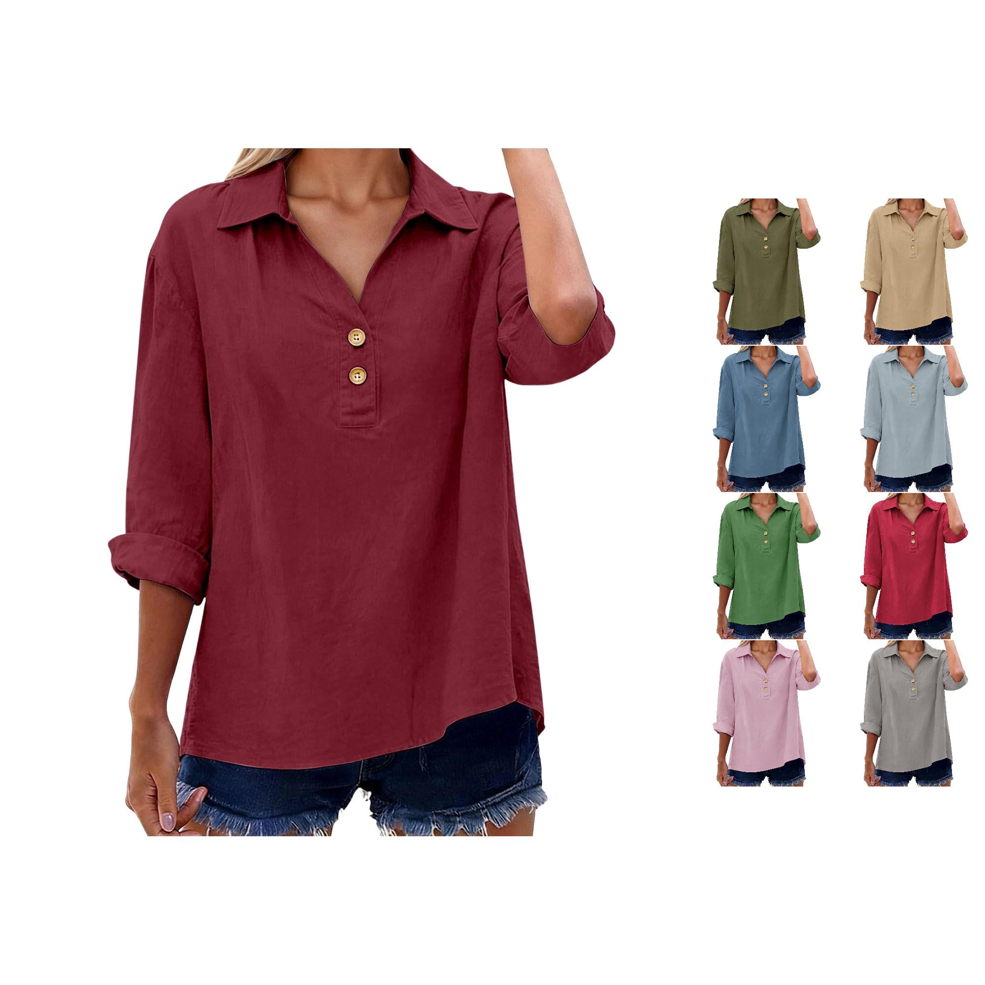 All Season Casual Button Front Shirt Tee for Everyday Comfort and Easy ...