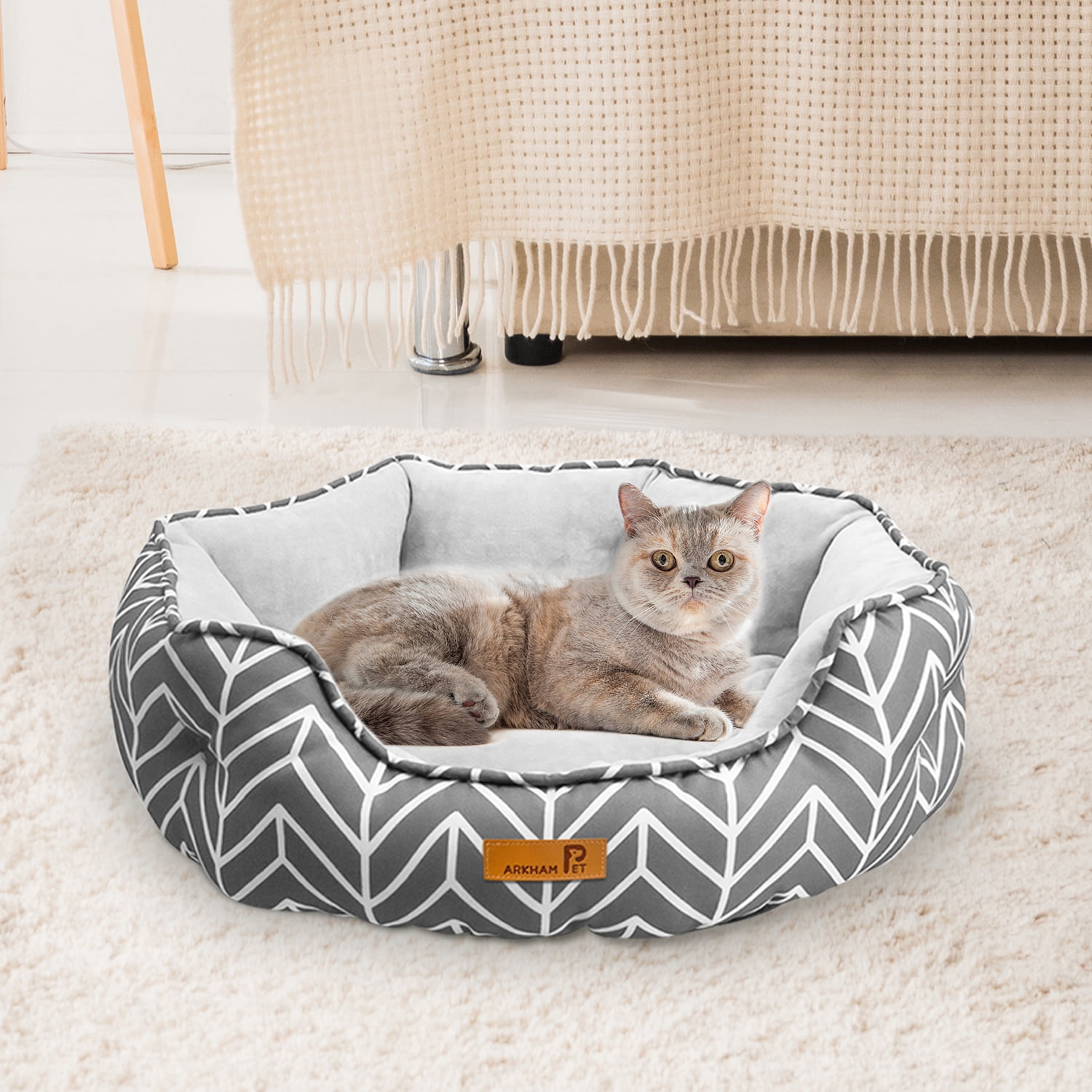 All Season Cat Beds for Indoor Small Cats Dogs, Double Sided Reversible ...
