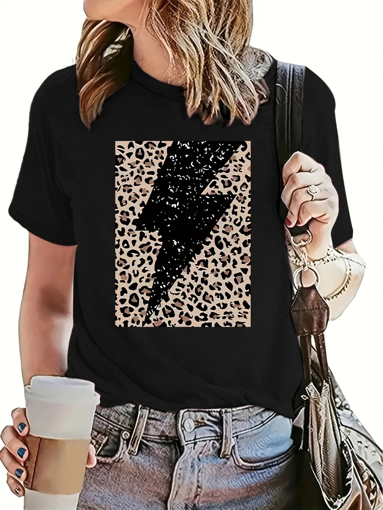 All-Season Chic Leopard Print Tee Sexy Durable & Comfort-Fit with Easy ...
