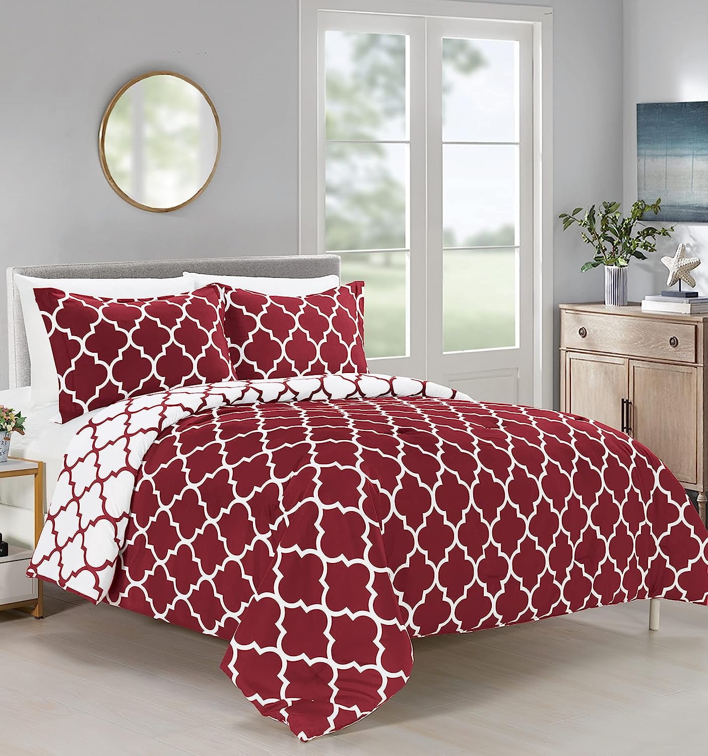 Mocassi King/California King Reversible Comforter Set - Quatrefoil ...