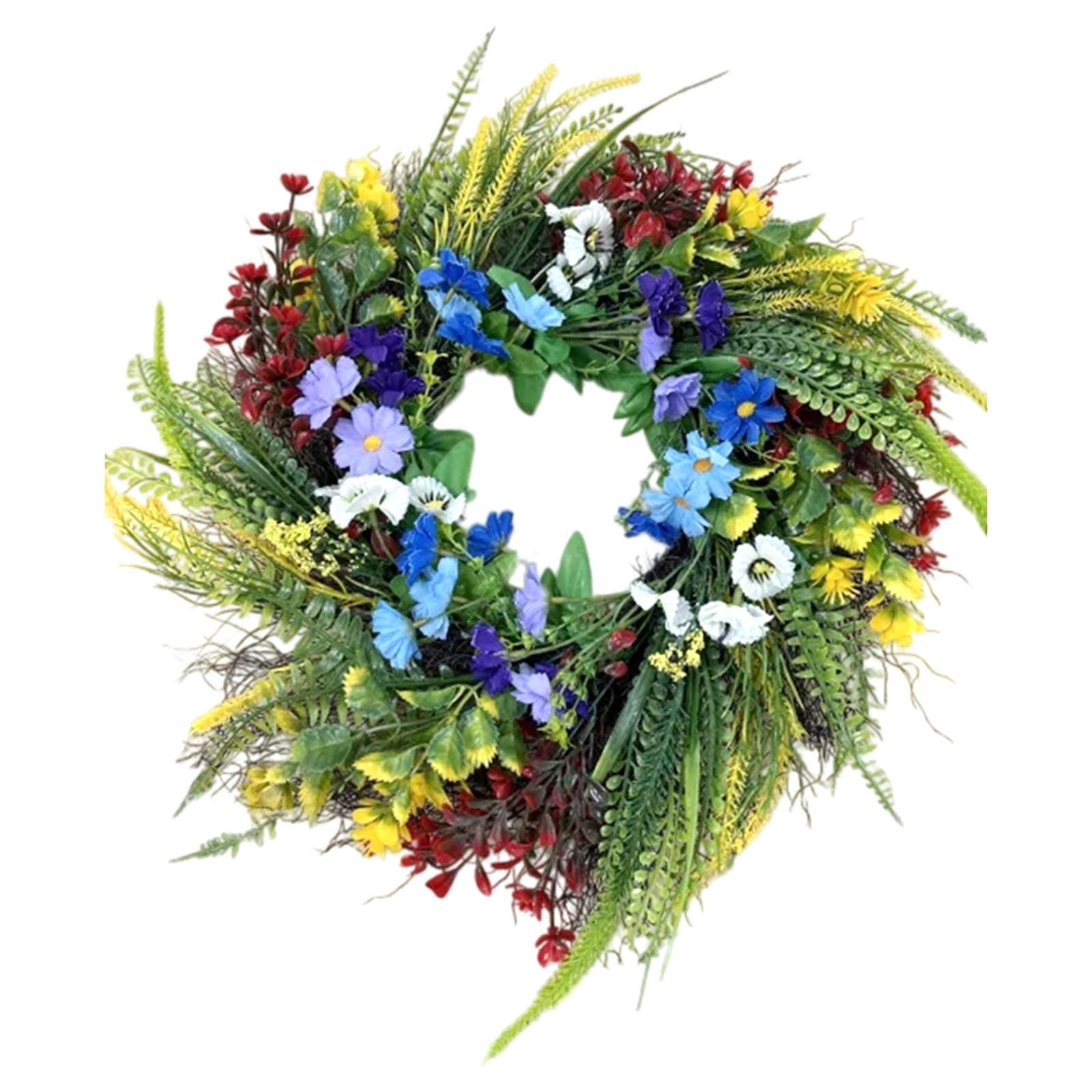 All Season Front Door Wreath, Colourful Spring Summer Garland ...