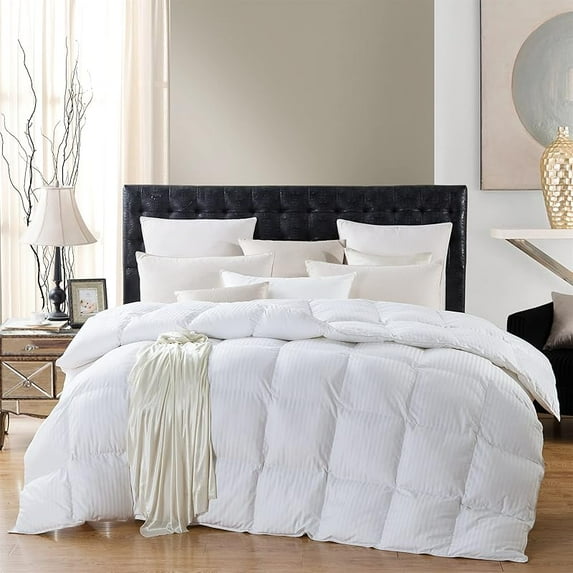 All-Season Goose Down Feather Fiber Comforter Super King Size Duvet ...