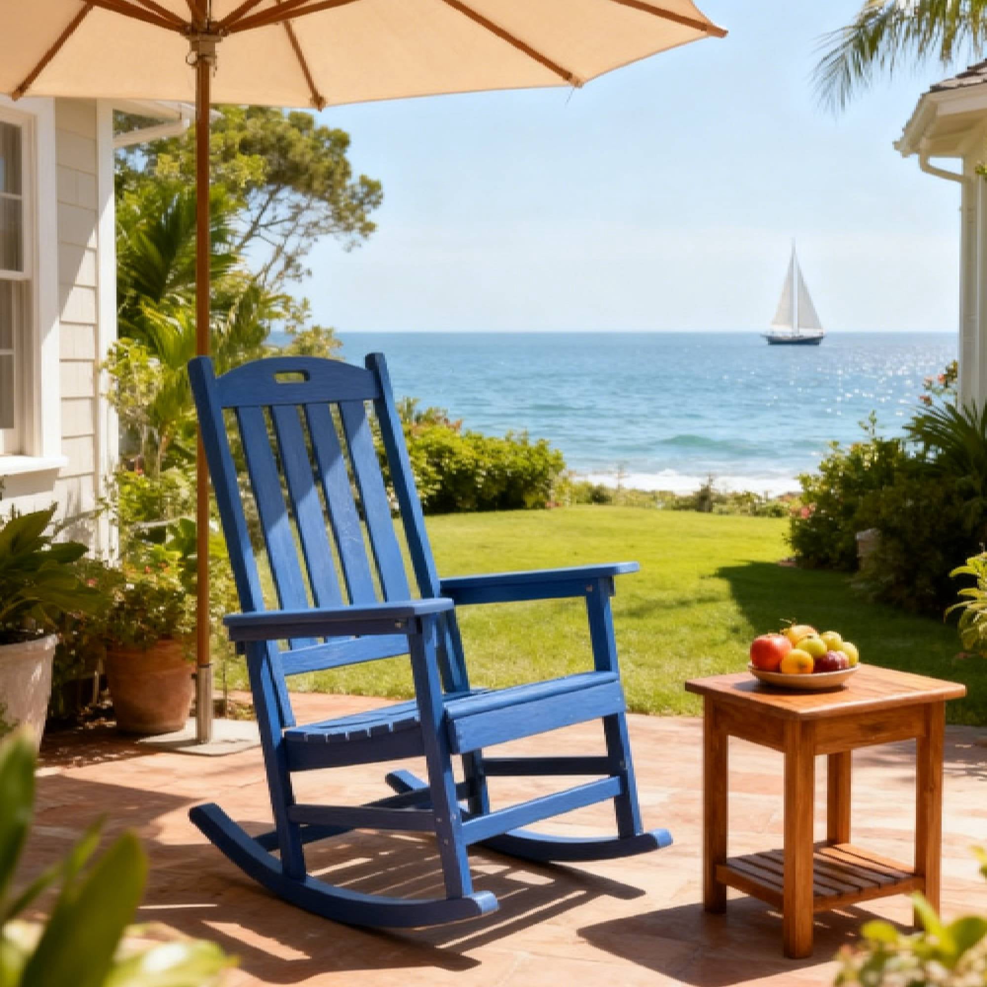 All Season Patio Rocking Chair, Leisure Swing Chair for Outdoor Garden ...
