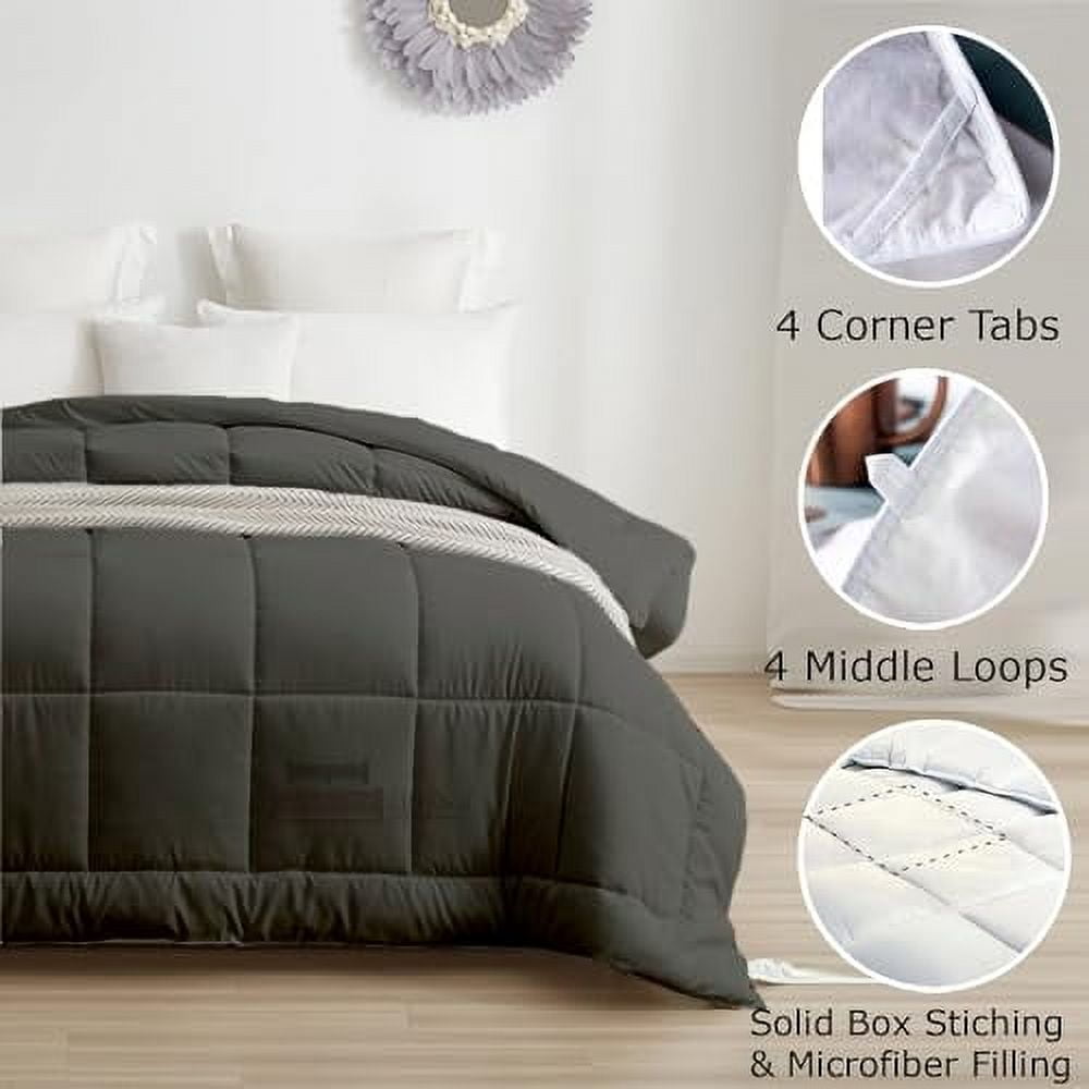 All-Season Pinch Pleated Down Alternative Comforter | Queen 90x90 Size ...