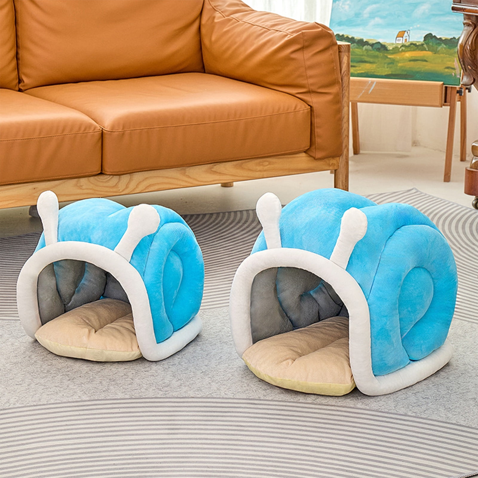 All-Season Semi-Enclosed Pet House - Warm Winter Sleeping Bed & Cool ...